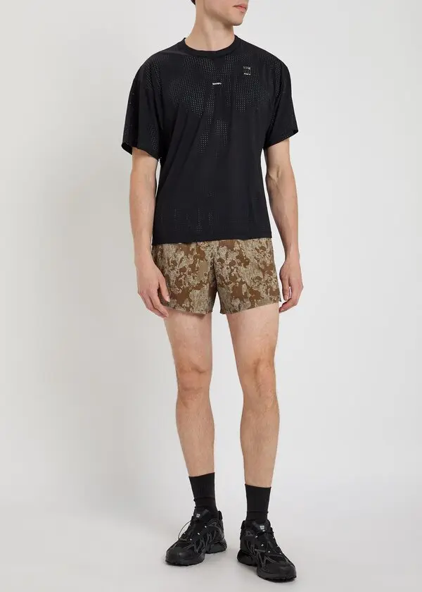 Satisfy Space-o Perforated Stretch-jersey Shorts - Multicoloured 1