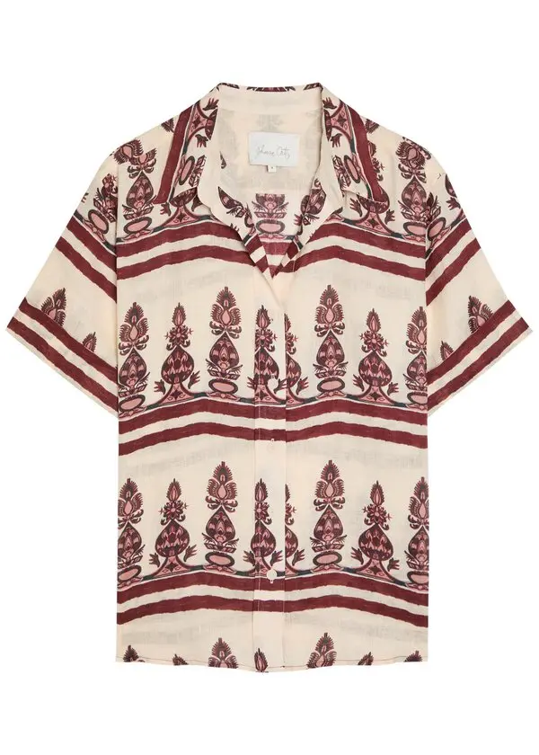 Johanna Ortiz Printed Linen Shirt - Ecru