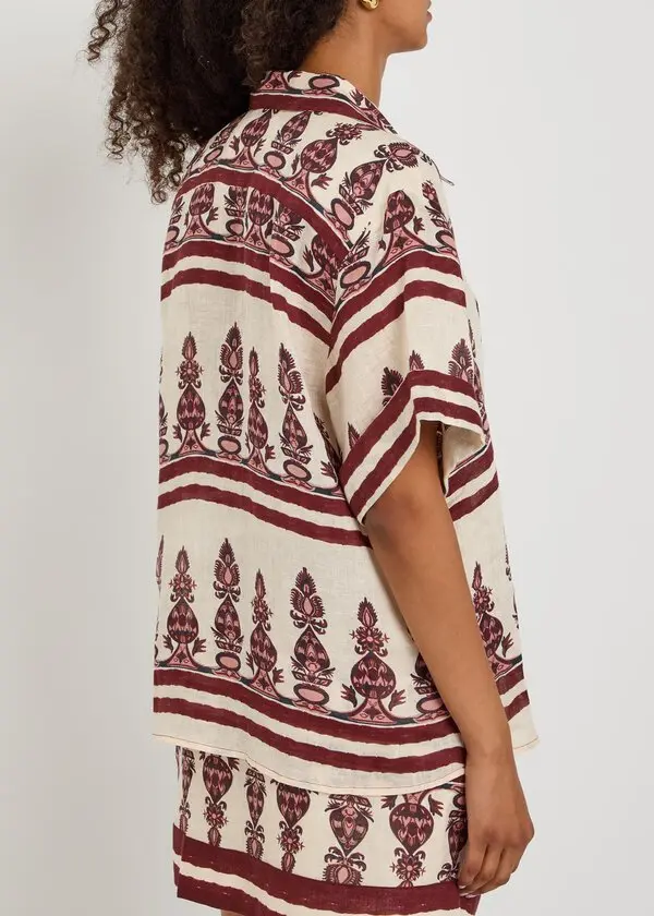 Johanna Ortiz Printed Linen Shirt - Ecru