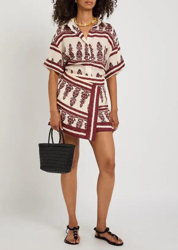 Johanna Ortiz Printed Linen Shirt - Ecru