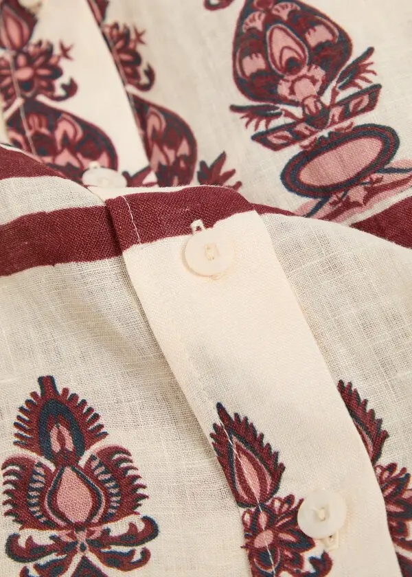 Johanna Ortiz Printed Linen Shirt - Ecru