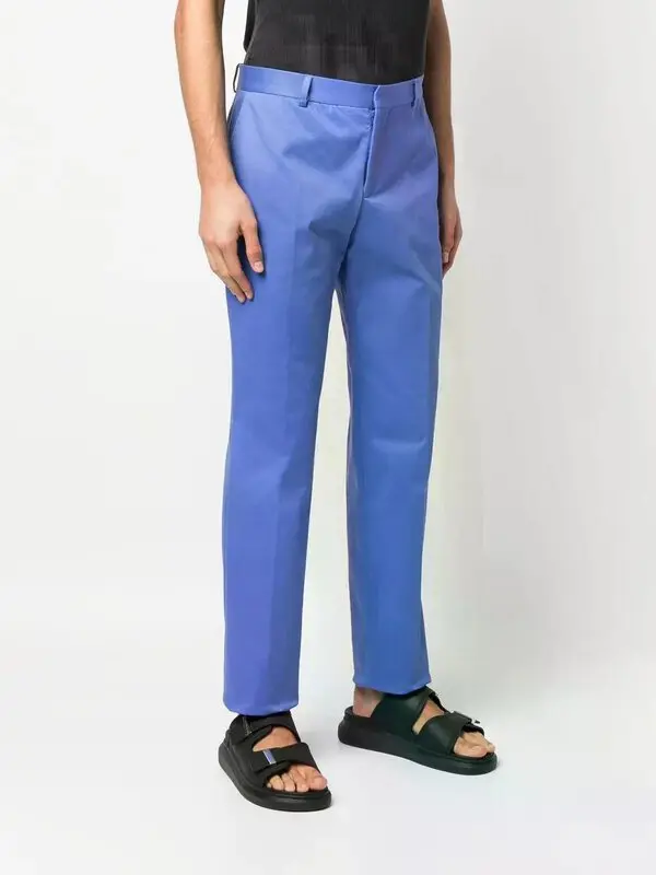 Moschino Embroidered Stretch Cotton Tailored Trousers