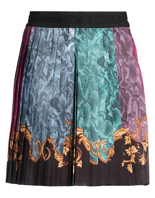 Versace Pleated Snakeskin-print Mini Skirt