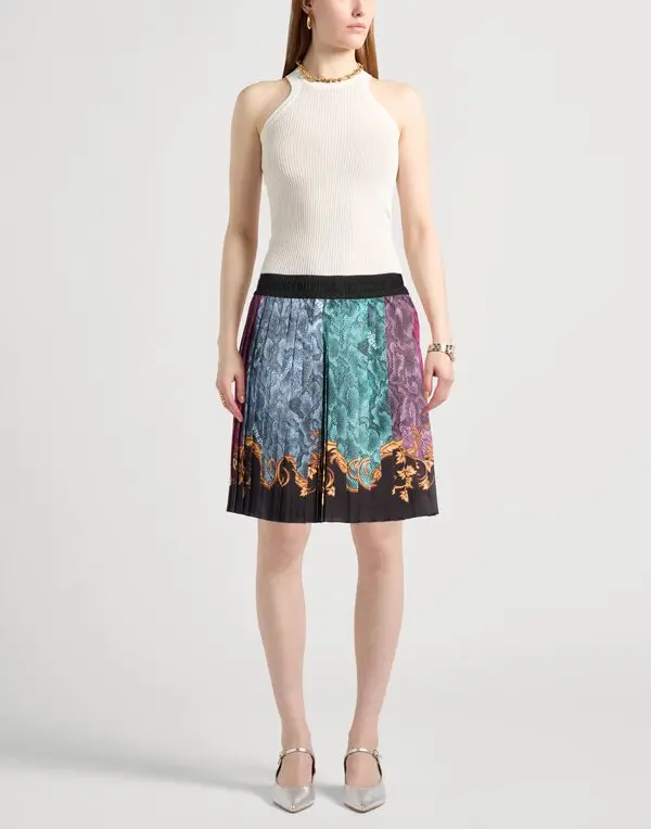 Versace Pleated Snakeskin-print Mini Skirt