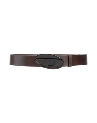 DIESEL® Dark Cow Leather Belt With Zamak Buckle - Brown