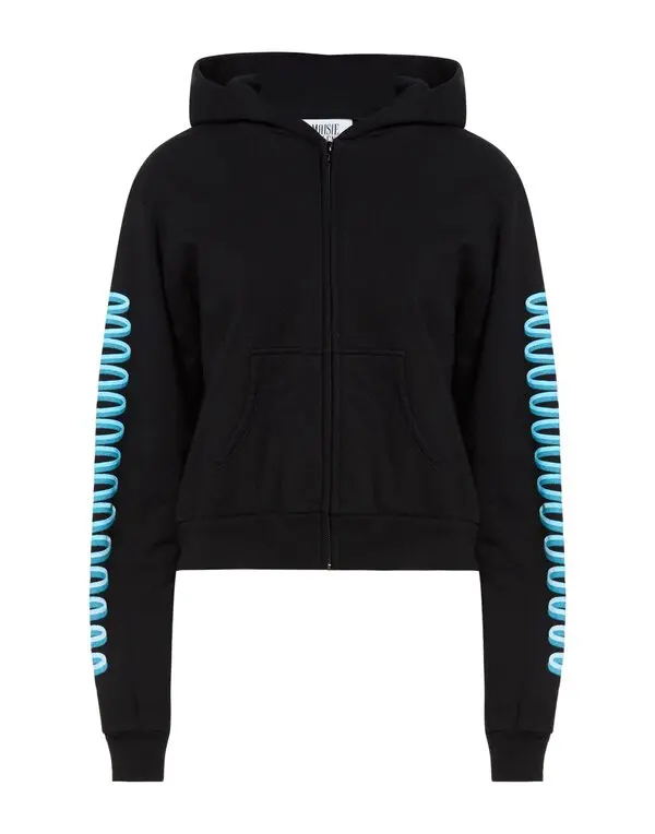 MAISIE WILEN French Terry Zip-up Hoodie With Printed Sleeves