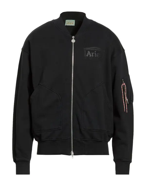 Aries Zip Up Cotton Sweatshirt