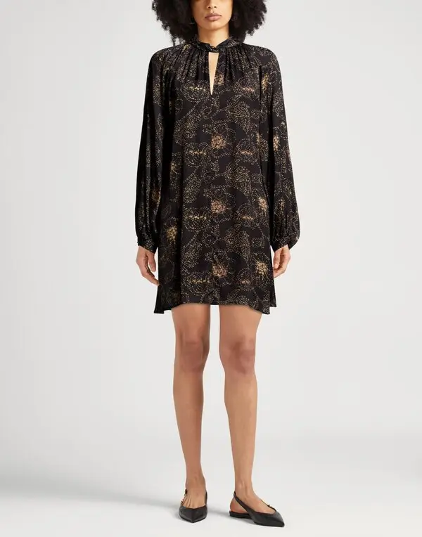 OTTOD'AME Floral-print Long Sleeve Mini Dress