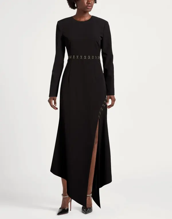 Just Cavalli Crepe Maxi Dress With Embellishments