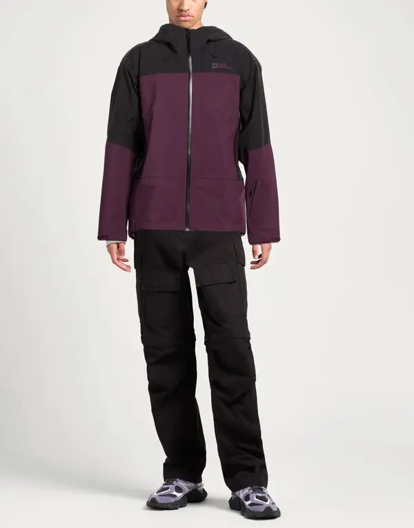 JACK WOLFSKIN Two-tone Hooded Zip-up Windbreaker Jacket