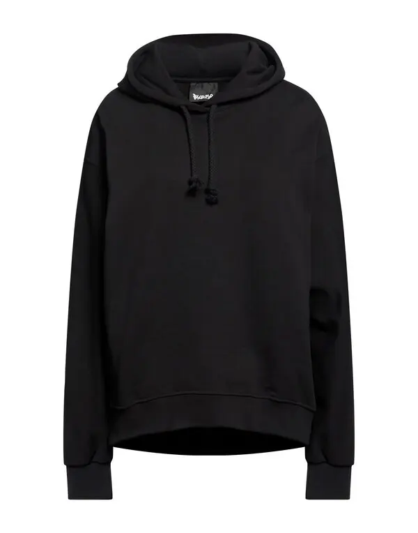 DISCLAIMER Cotton French Terry Hoodie With Appliqués And Crystals - Black
