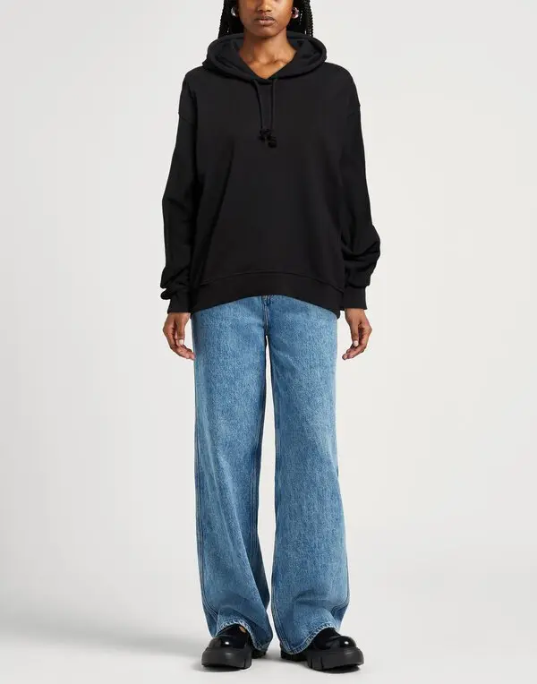 DISCLAIMER Cotton French Terry Hoodie With Appliqués And Crystals - Black