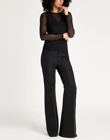 Karl Lagerfeld Mesh Crewneck Long Sleeve Top