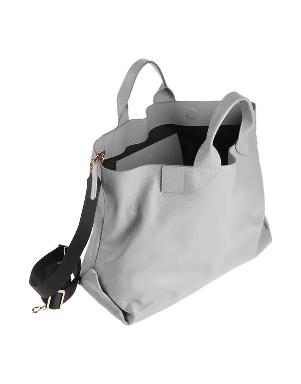 N°21 Maxi Shopper Bag In Pebbled Leather - Grey