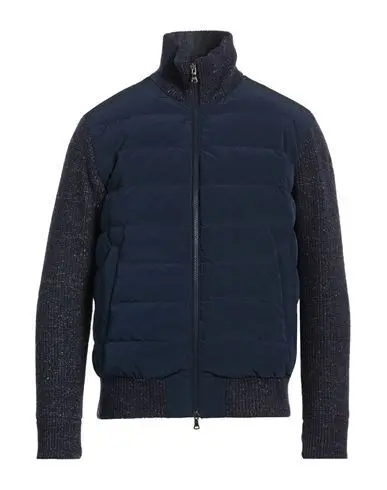 Paul & Shark Quilted Down Jacket With Wool Blend Sleeves