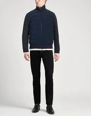 Paul & Shark Quilted Down Jacket With Wool Blend Sleeves