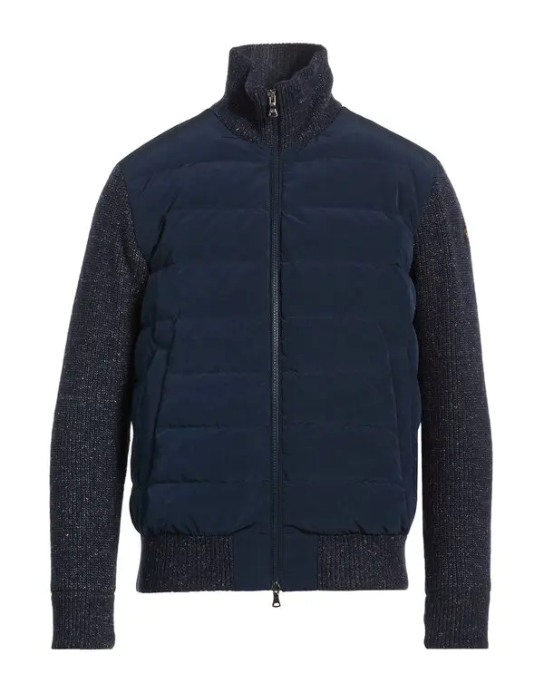 Paul & Shark Quilted Down Jacket With Wool Blend Sleeves
