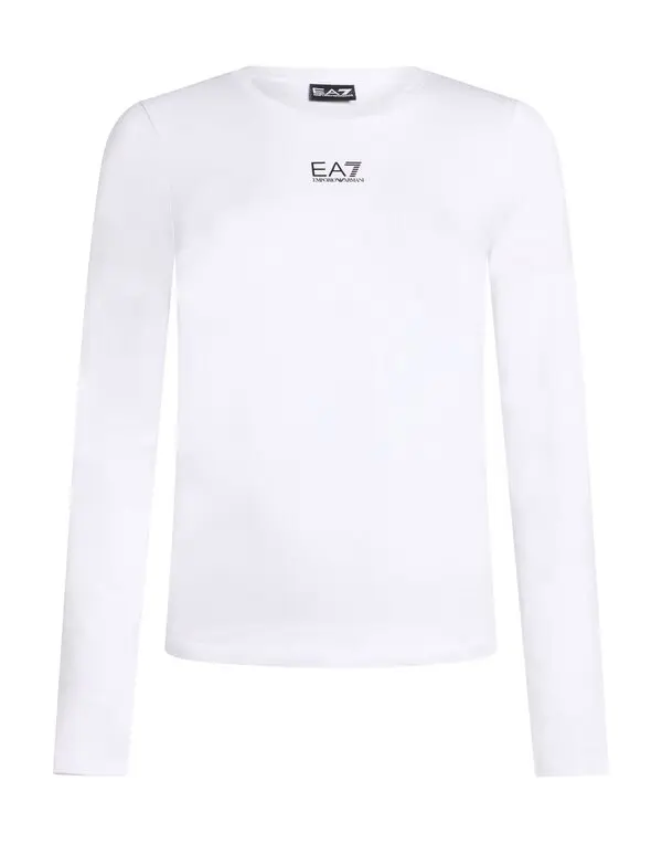 EA7 Cotton-modal Long Sleeve T-shirt - White