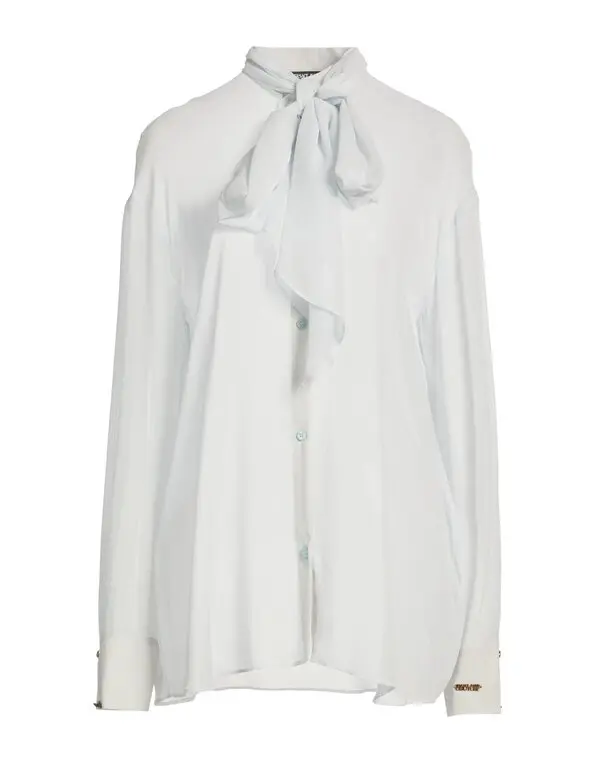 Versace Georgette Shirt With Mandarin Collar And Appliqués