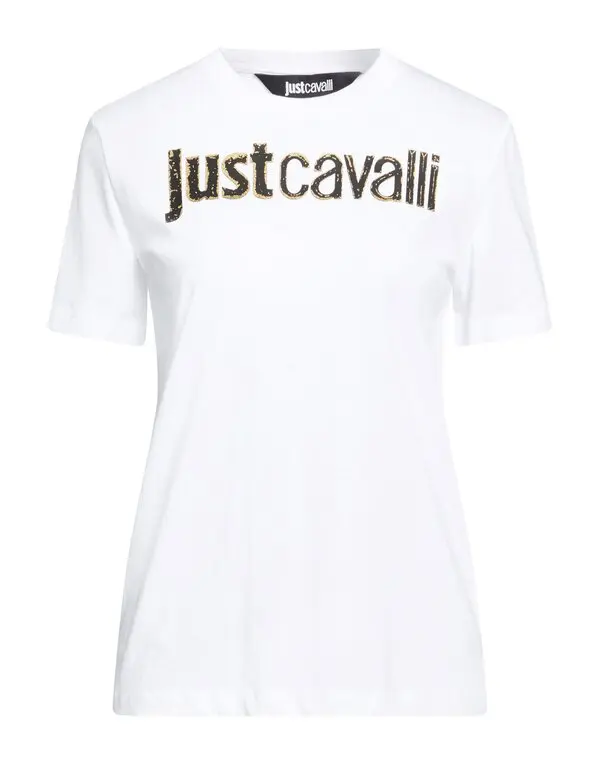 Just Cavalli Cotton Jersey Metallic Logo T-shirt - White