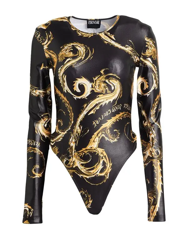 Versace Long Sleeve Printed Bodysuit