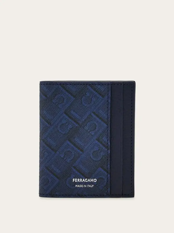 FERRAGAMO Monogram Credit Card Holder - Blue