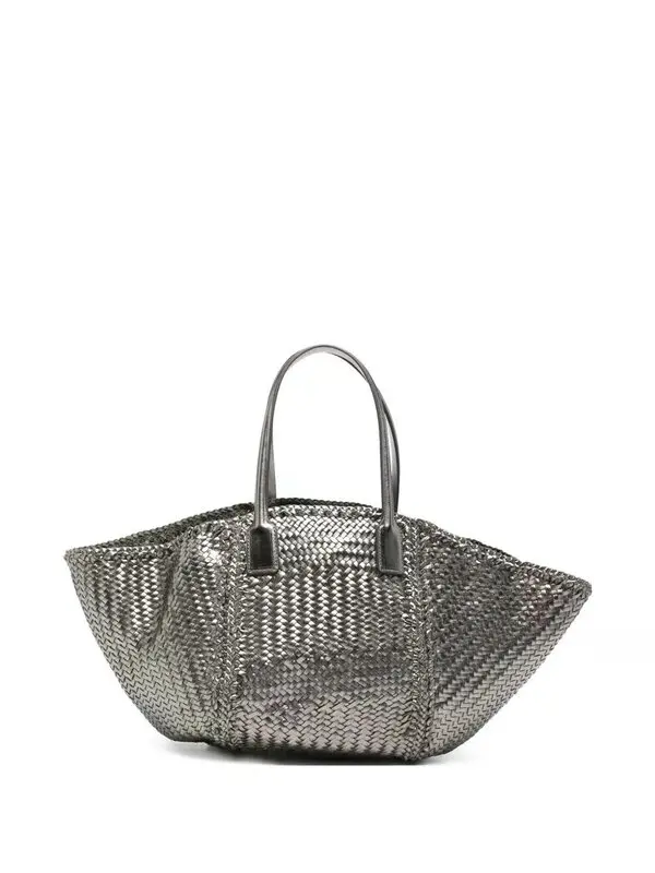 Dragon Diffusion Teresa Woven-leather Tote Bag - Silver