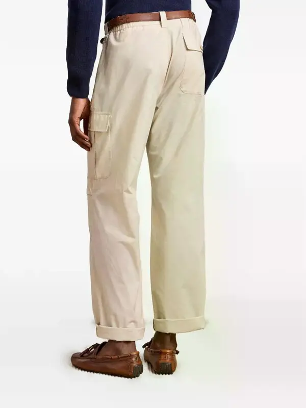 Ralph Lauren Purple Label Beige Cotton Cargo Trooper Pants