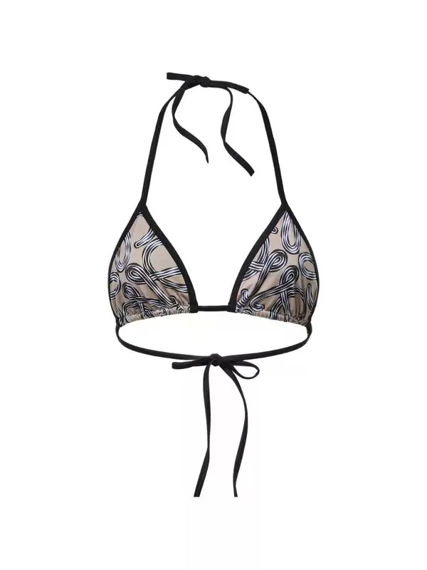 Loewe Graphic-print Triangle Bikini Top - Neutrals