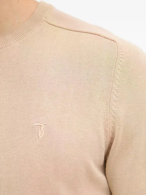 TRUSSARDI Logo Embroidered Crew Neck Sweater