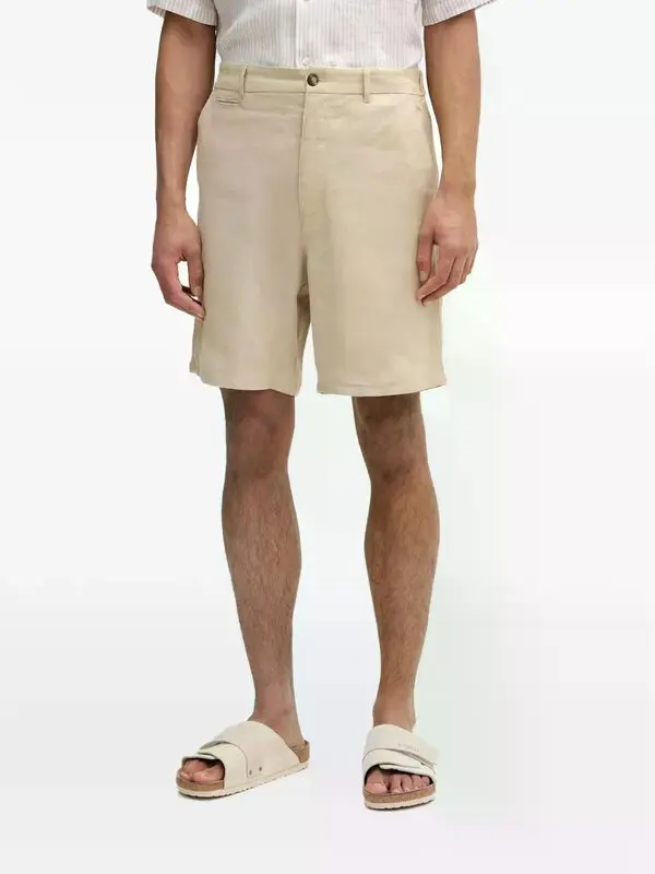 TRUSSARDI Logo Embroidered Shorts - Neutrals