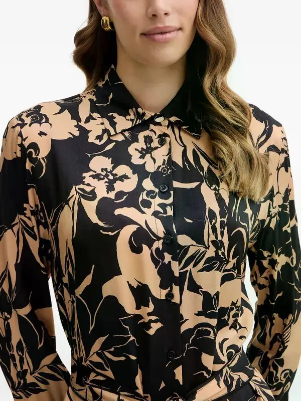 SIMONA CORSELLINI Floral Print Belted Midi Dress