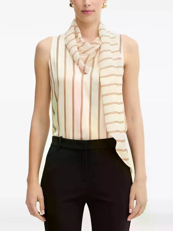 SIMONA CORSELLINI Striped Scarf Detail Blouse