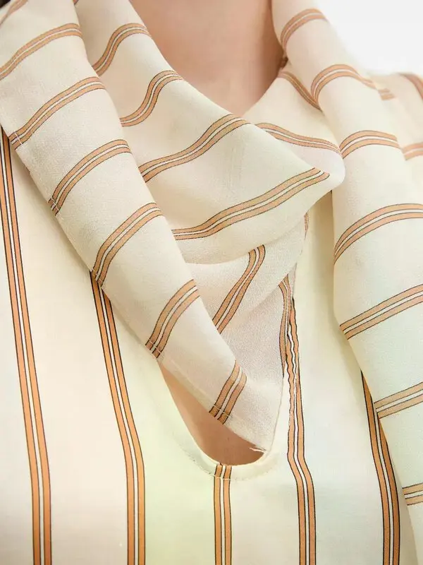 SIMONA CORSELLINI Striped Scarf Detail Blouse