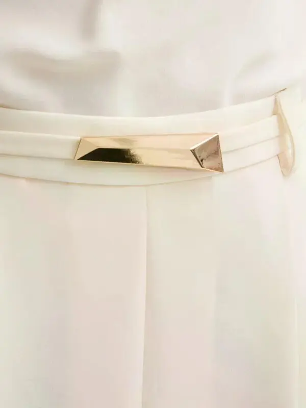 SIMONA CORSELLINI Belted Front-slit Long Skirt