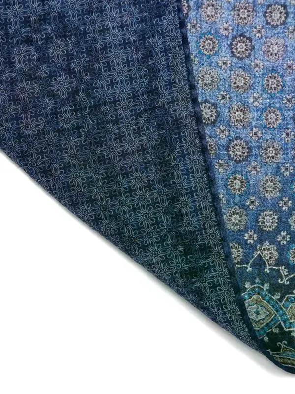 DELL'OGLIO Geometric Floral-print Scarf