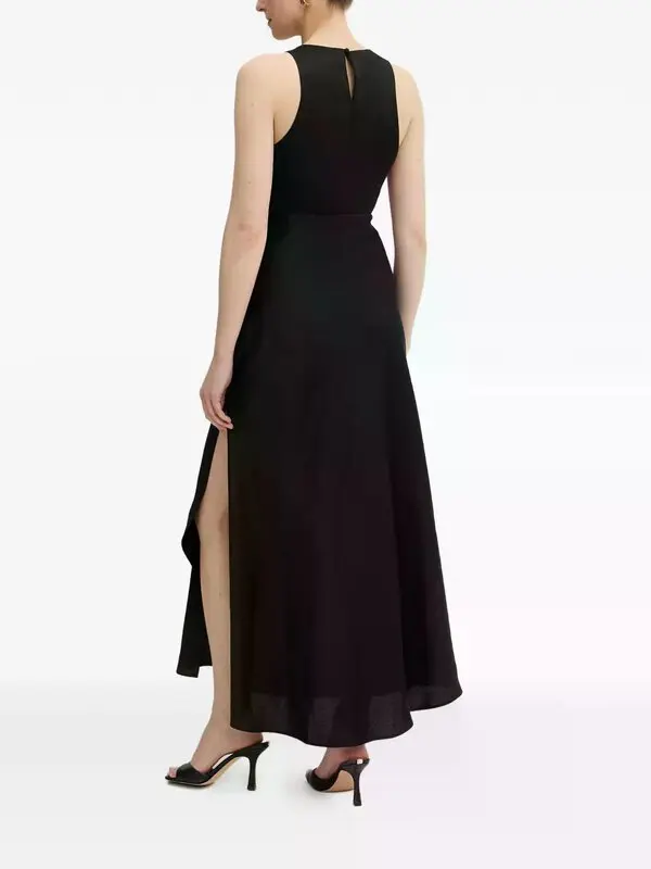 Armani Exchange Satin Maxi Dress With Chain-link Detail