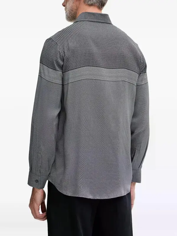 Armani Exchange Geometric-pattern Long-sleeve Shirt