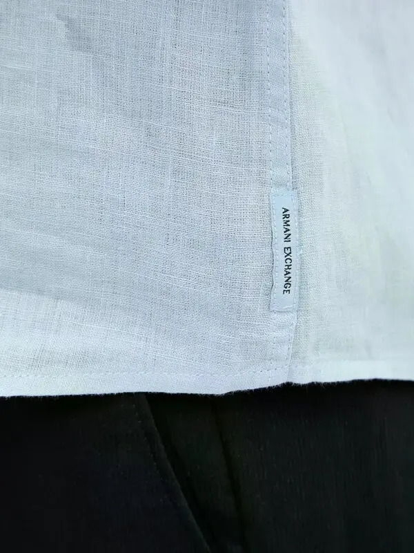 Armani Exchange Mandarin-collar Long-sleeve Shirt