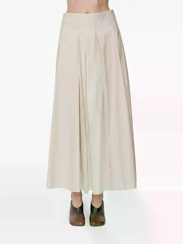 SUSANNE BOMMER Pleated A-line Skirt - Neutrals