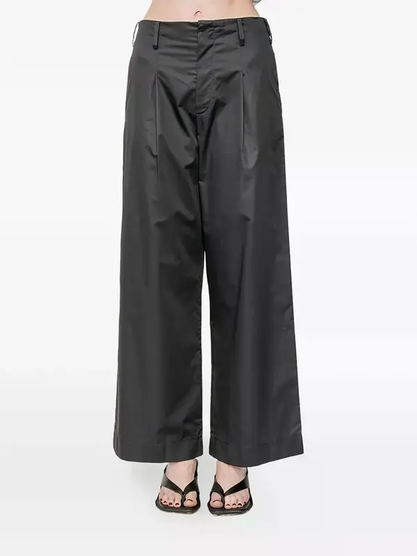 SUSANNE BOMMER Pleated Wide-leg Trousers - Black