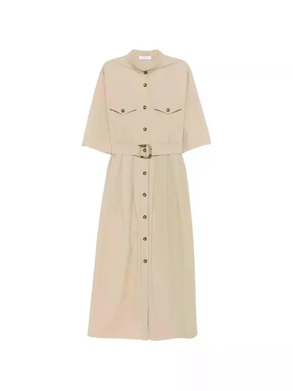 Fedeli Belted Midi Dress - Neutrals