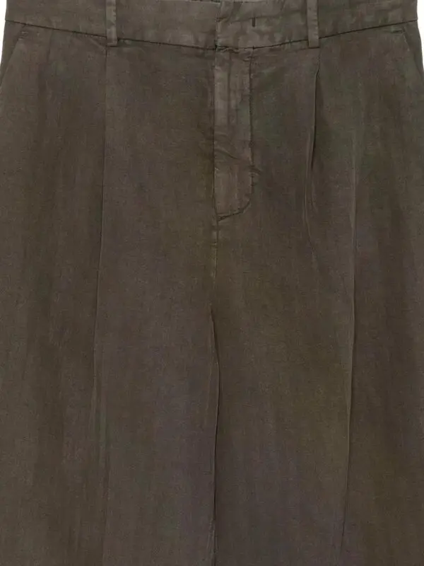 PT TORINO Pleated Tapered-leg Trousers In Dark Brown