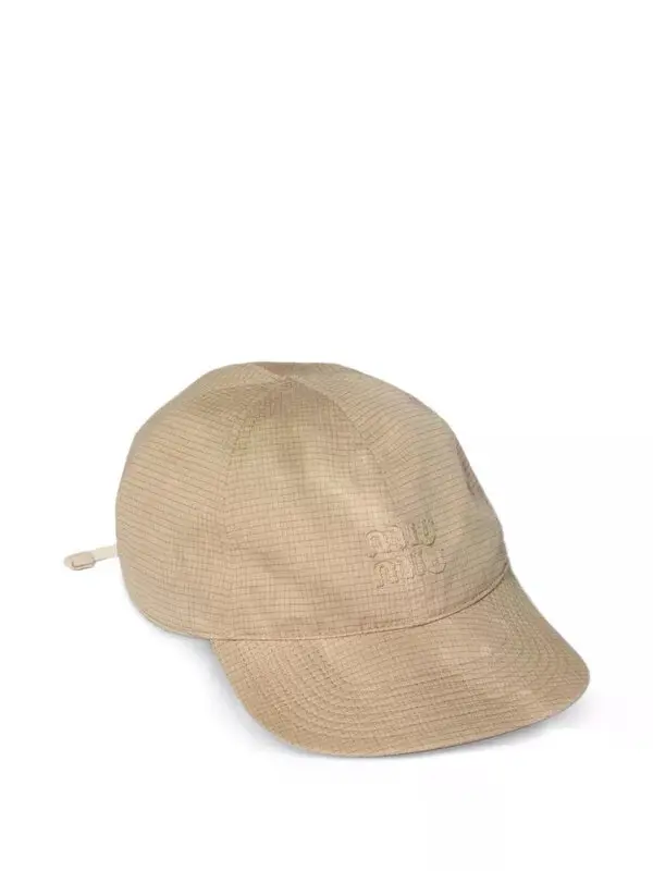 Miu Miu Cotton Baseball Cap - Neutrals