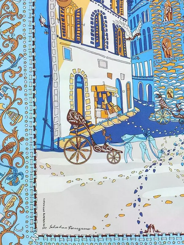 FERRAGAMO Palazzo Spini Feroni Graphic-print Silk Scarf
