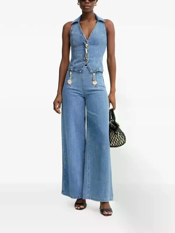 SIMONA CORSELLINI Button-embellished Jeans