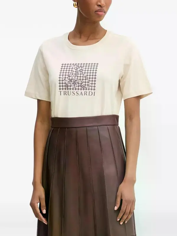 TRUSSARDI Logo Print T-shirt - Neutrals