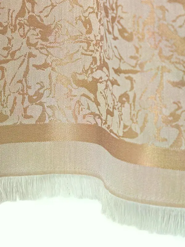 TRUSSARDI Jacquard-woven Frayed Scarf - Neutrals