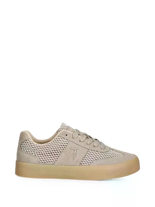 TRUSSARDI Suede Mesh Panelled Sneakers - Neutrals