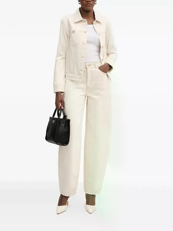 TRUSSARDI Cream White Denim Jacket - Neutrals